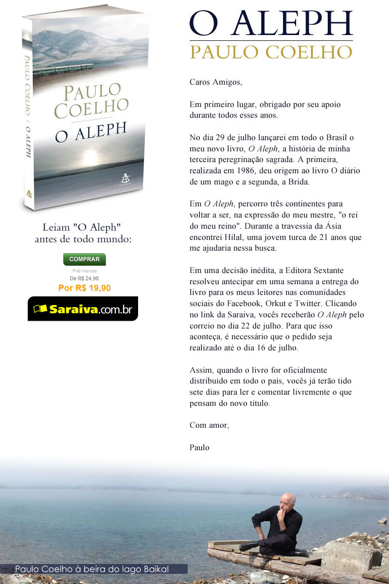 inspirações: O Aleph o novo livro do Paulo Coelho